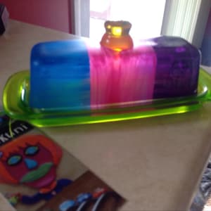 Colorful Glass Butter Dish for Your Kitchen/home Decor/tabletop/serving ...