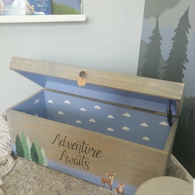 Toy Box Rolling Toy Box Toy Bin Kids Toy Chest Wood Toy Box Toy Box on ...