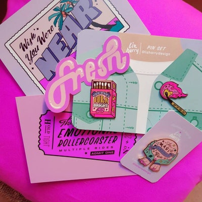 RED Match Enamel Pin Set Matchbox Pin Matchstick Enamel Pin Galentines ...