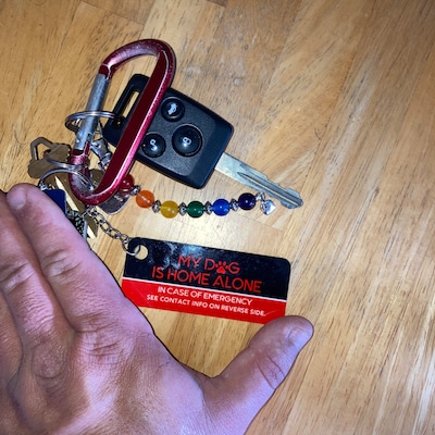 Pet Alert Keychain, My Pet is Home Alone Keychain, Emergency Pet ...