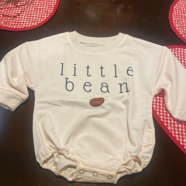 Little Bean Baby Romper, Coffee Baby Romper, Little Bean Romper, Unisex ...