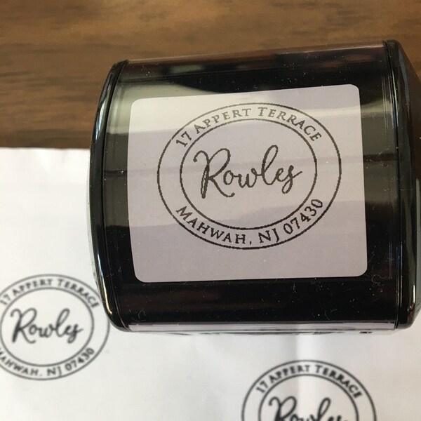 Address Stamp, Self Inking, Round Design, Personalized Custom Return ...