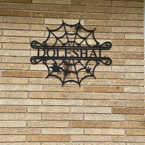 Spider Web Name Sign, Halloween Decor, Cobweb Decor, Halloween Front ...