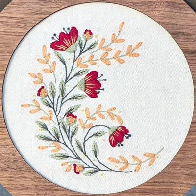 Boho Modern Floral Embroidery Pattern PDF Flower Embroidery Hand ...