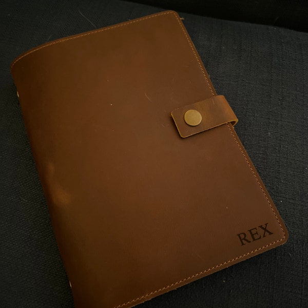 Personalized A5 / A6 Leather Refillable Planner Binder, 6 Ring ...