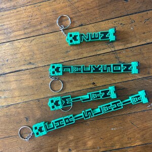 Minecraft Creeper Personalized Custom Name Tag, Keychain, Keyring ...