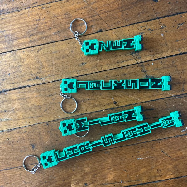 Minecraft Creeper Personalized Custom Name Tag, Keychain, Keyring ...