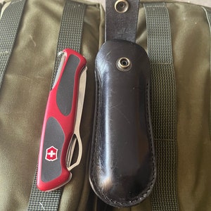 Horizontal Leather Sheath for Buck 110 Folding Hunter Knife / Buck 112 ...