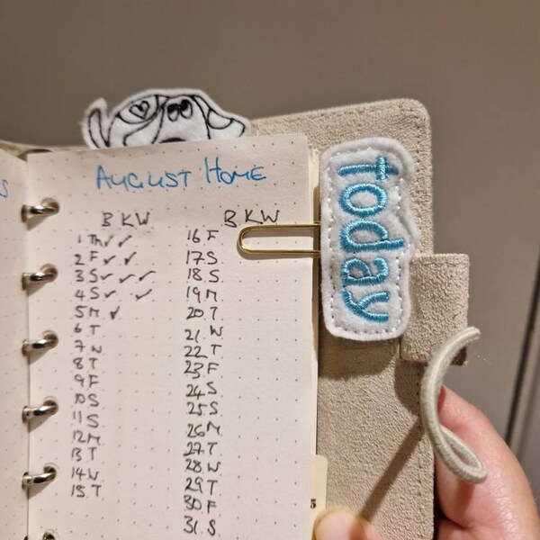 Today Planner Bookmark - Any Colour Available. Paperclip. Felt Clip ...