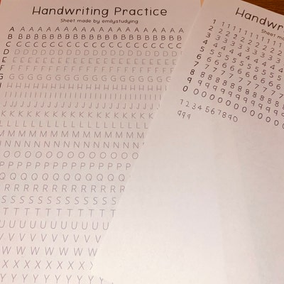 Handwriting Practice Sheets - Etsy