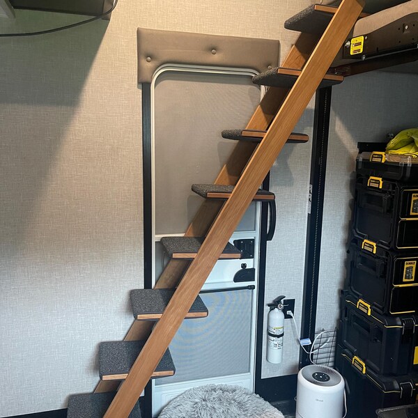 Cat Ladder - 3 Step Cherry Hardwood | Handcrafted High-quality Ladder ...