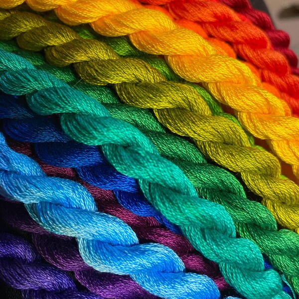The Ultimate Rainbow Floss Pack | Hand Dyed, 6 Strand Embroidery Floss ...