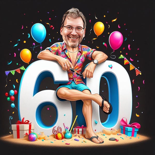 DYNAMIC 60th BIRTHDAY Extra Special Day Caricature Photo to Cartoon ...