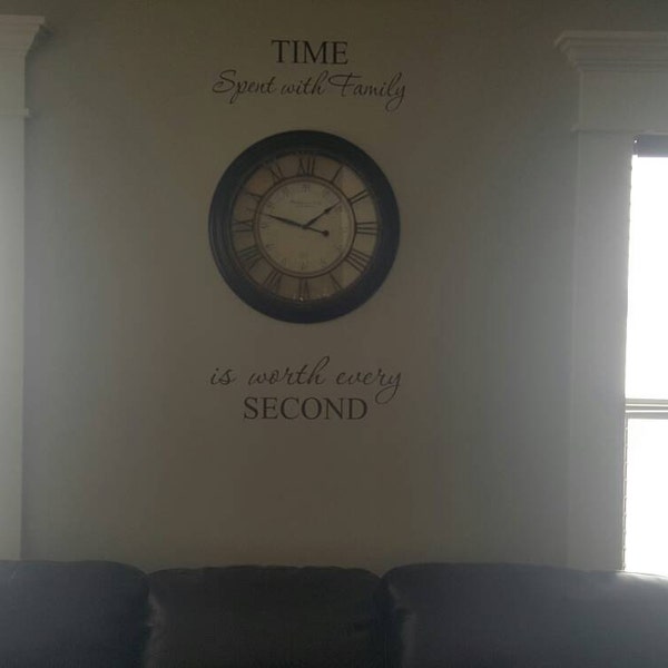 Time Spent With Family is Worth Every Second Home Wall Decal Sticker ...