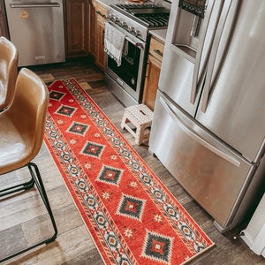 Custom Size Runner Rug Southwestern Native American Orange Natural ...