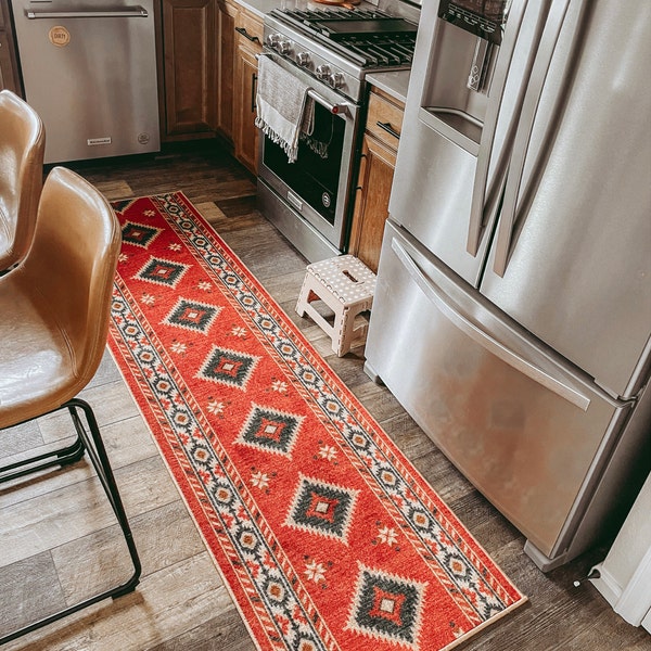 Custom Size Runner Rug Southwestern Native Cotton Backing Runner Rug ...