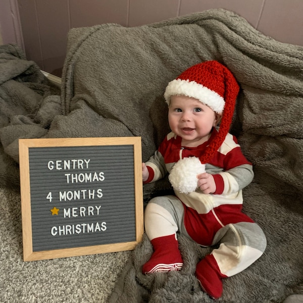 Baby Christmas Hat, Santa Baby Hat, First Xmas Outfit, Santa Elf ...