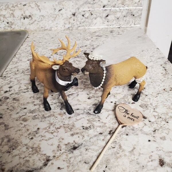 Elk-elk Hunter-wedding Cake Topper-hunting Groom-camo-hunting-rustic ...
