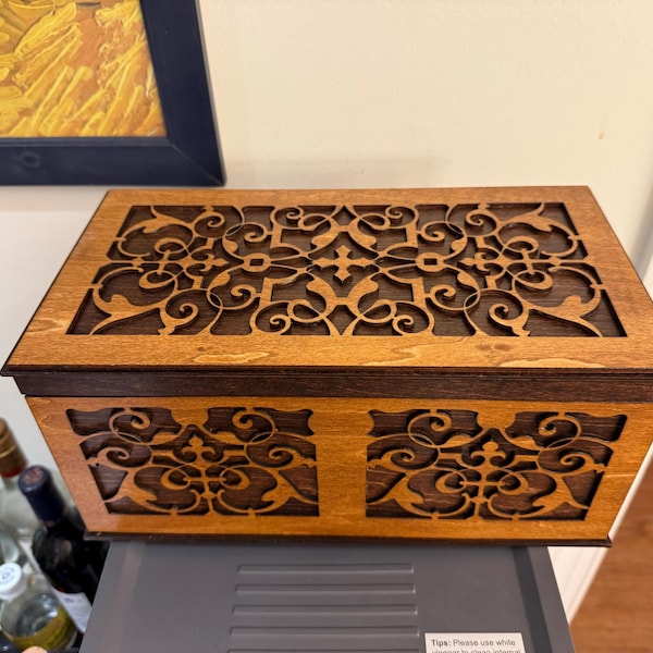 Laser Cut Set of 3 Caskets Box- Beautiful Ornament Boxes - Jewelry Gift ...
