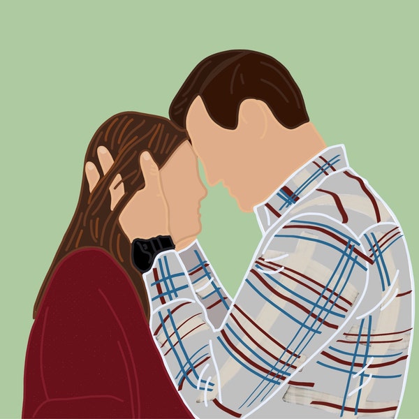 Two People Custom Portrait From Photo | Digital Download - Etsy