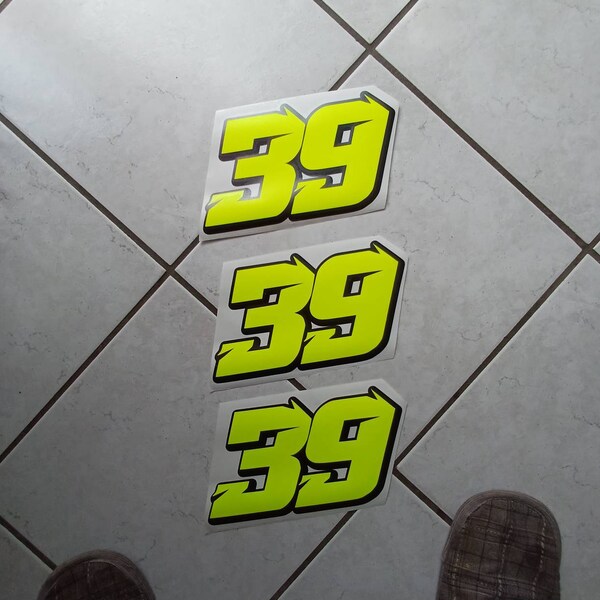 3 X Custom Racing Numbers - Vinyl Stickers Decals - Race Motorcycle ...