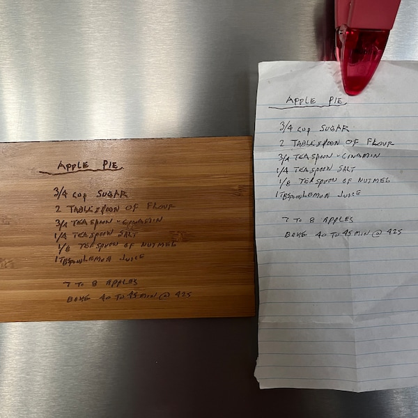 Recipe Cards, Handwritten Engraved Recipe, Custom Fridge Magnet ...