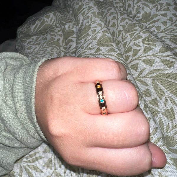 Crystal Rose Gold Spinner Ring, Sparkling Rose Gold Spinner Ring, Rose ...