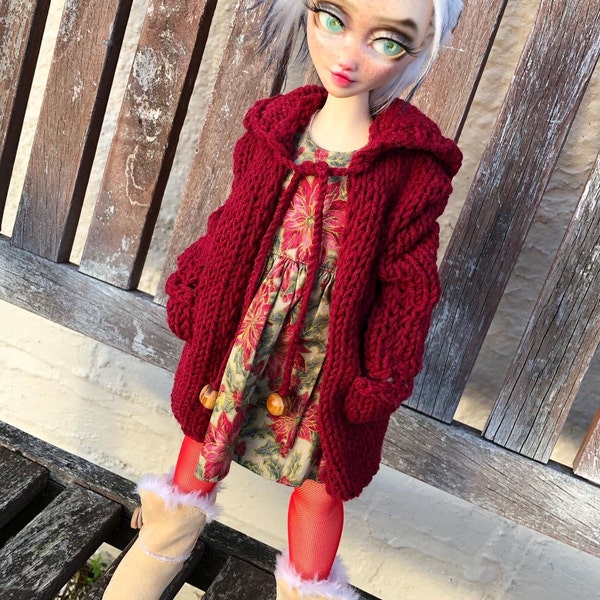 Knitted Cardigan With Hood for Minifee, Slim Msd, BJD 1/4 Doll.(for ...