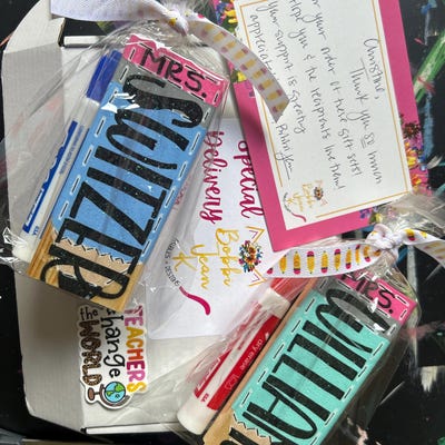 Personalized Name Dry Erase White Board Eraser & Marker Teacher Gift ...