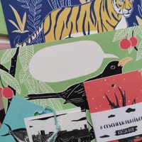 Linoldruck Fuchs und Schwäne original Druckgrafik - Etsy.de