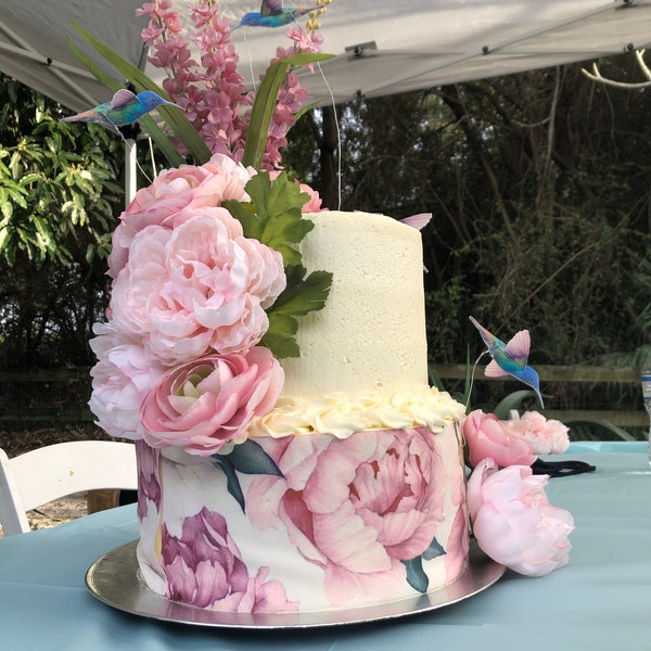 Pink and White Large Peonies Edible Paper - Etsy