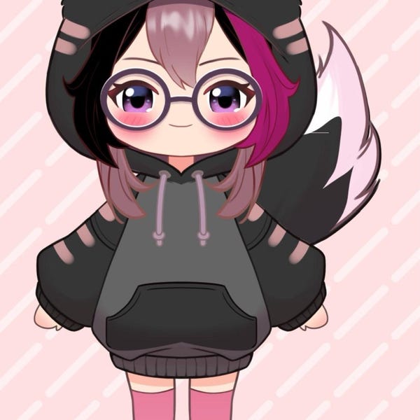 Customizable Live2d Vtuber Model - Premade Hoodie Girl Chibi Model for ...