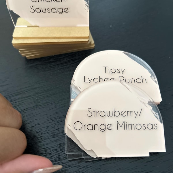 Acrylic Food Signs - Wedding Food Signs, Buffet - Custom Food Signs ...