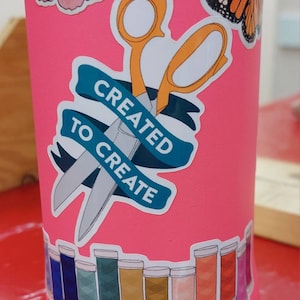 Pin Stitch Button Snip Vinyl Sticker, Sewing Decals, Sewing Themed ...