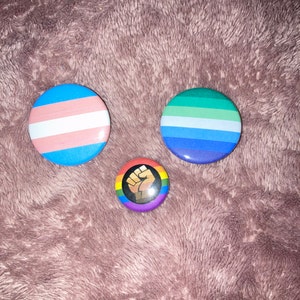 Bigender Pride Flag Pin Round Circle Button 1 Pin | Etsy