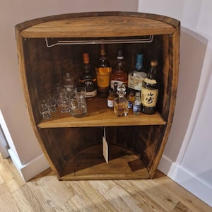 Whisky Barrel Half Scotch Reclaimed Cask Drinks Cabinet Oak Barrel Home ...