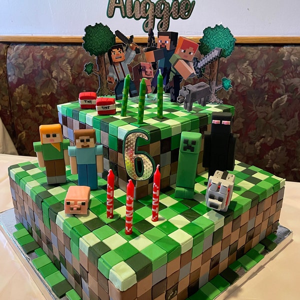 Minecraft Fondant Edible Cake Topper Set - Etsy
