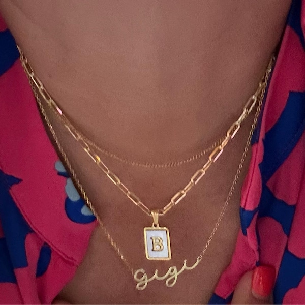 Dainty Gigi Necklace, Sterling Silver, Gold, Gigi Necklace, Gift for ...