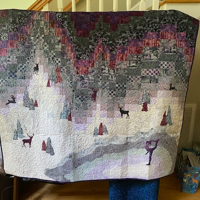 Confetti Landscape Quilt, Quilted Wall Hanging, Fiber Art, Woodland ...