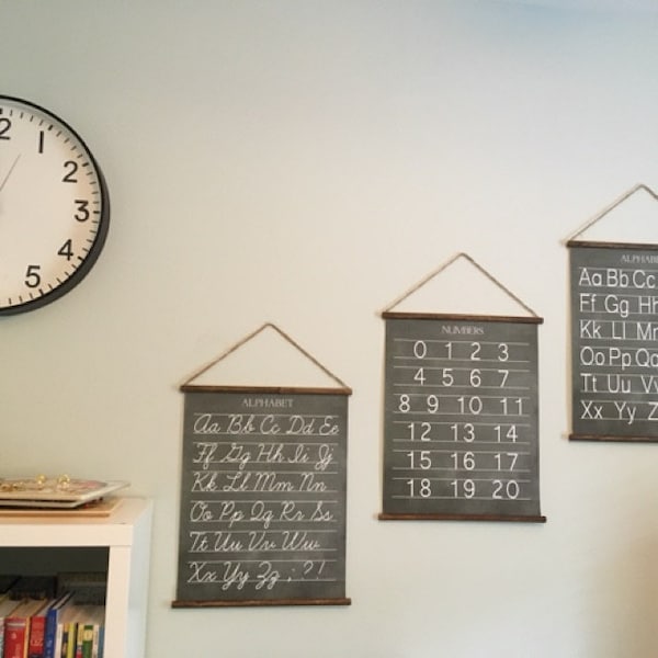 Printable Vintage Alphabet and Numbers Manuscript Print Classroom ...