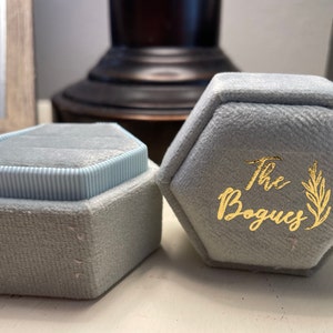 Custom Wedding Ring Box Monogram Ring Bearer Personalized Velvet Ring ...