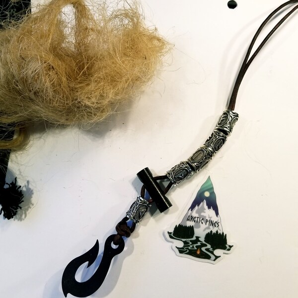 Viking FISH HOOK FLAME Runic Hei Matau Firestarting Necklace / Norse ...