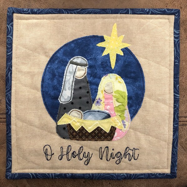Christmas Nativity Scene Applique Design - Mary, Joseph, Baby Jesus ...