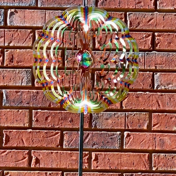 Kinetic Spiral Crystal Ball Wind Spinner, Crystal Glass Orb Pendant ...