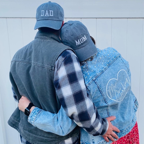 Mom & Dad Unstructured Dad Hat Cap, Pigment Dyed Unstructured Baseball ...
