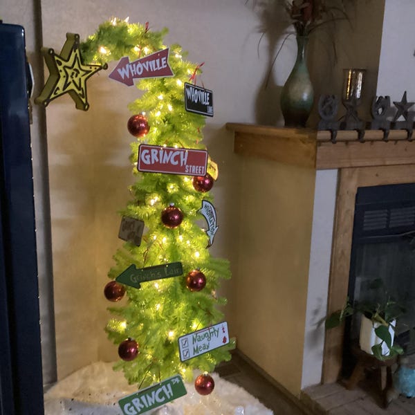 Grinch Tree Topper Star - Two Sided - 3D Printed Whoville Tree Decor - Etsy