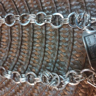 Silver Multi Chains Chunky Bracelet, Womens Multi Strand Statement ...