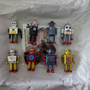 Mini 2 Vintage Retro Robots Figure - Etsy