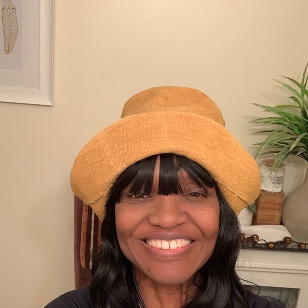 Women's Mud Cloth Hat, Unisex Mud Cloth Hat, Black and White Medium ...