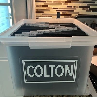 Personalized Photo Storage Bin Baby Photo Box Organizer Kids Milestone ...